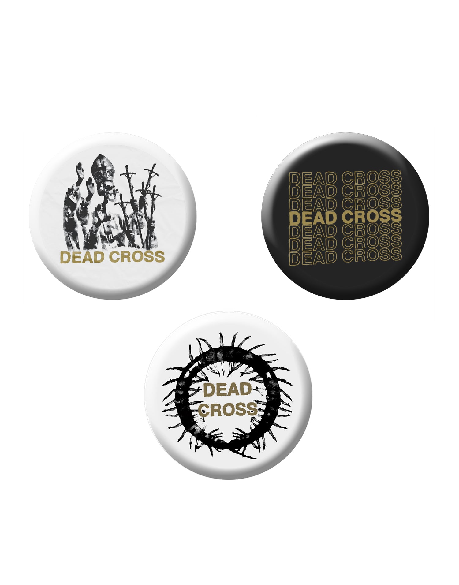 Dead Cross 3 Button Set – Blixt Merchandise